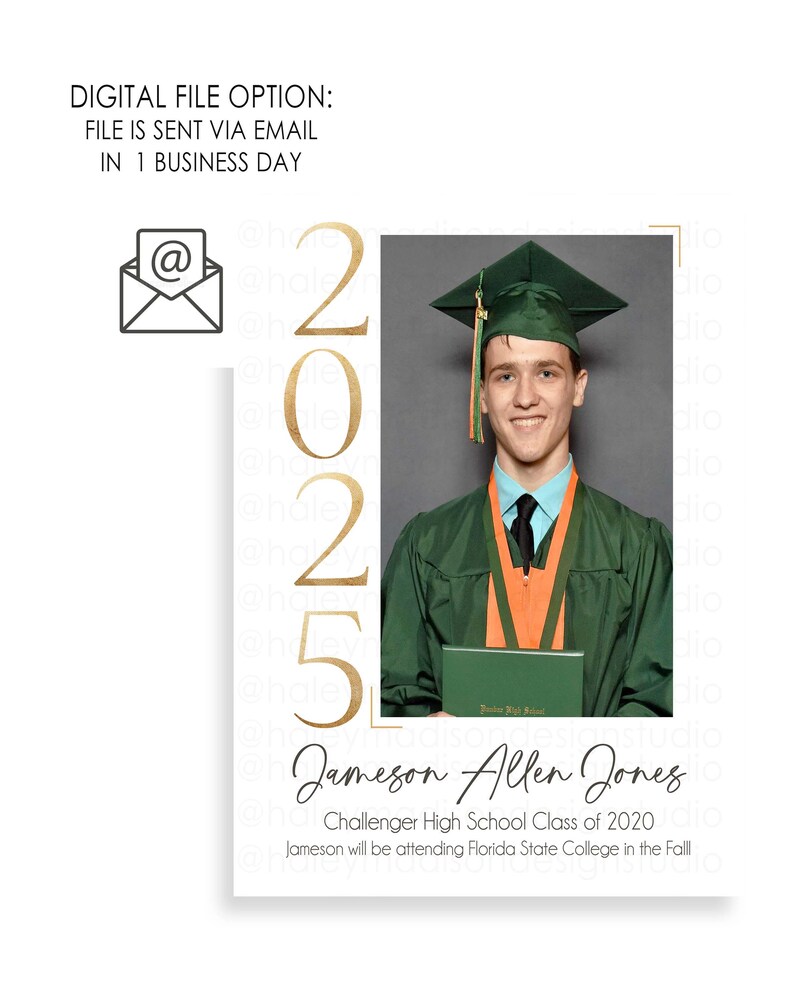 Graduation Party Sing, Welcome Sign 2025 Graduate Photo Sign, Gold ...