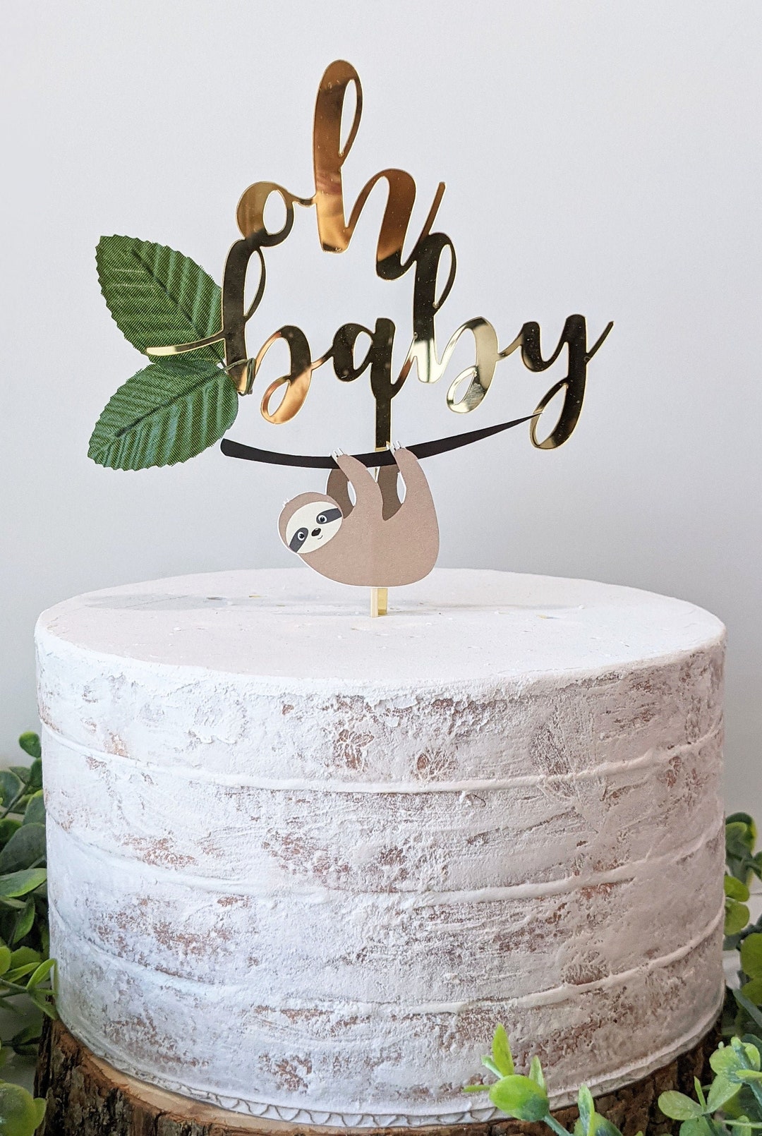 Sloth "oh Baby" Cake Topper Sloth Baby Shower Cake Topper Sloth ...