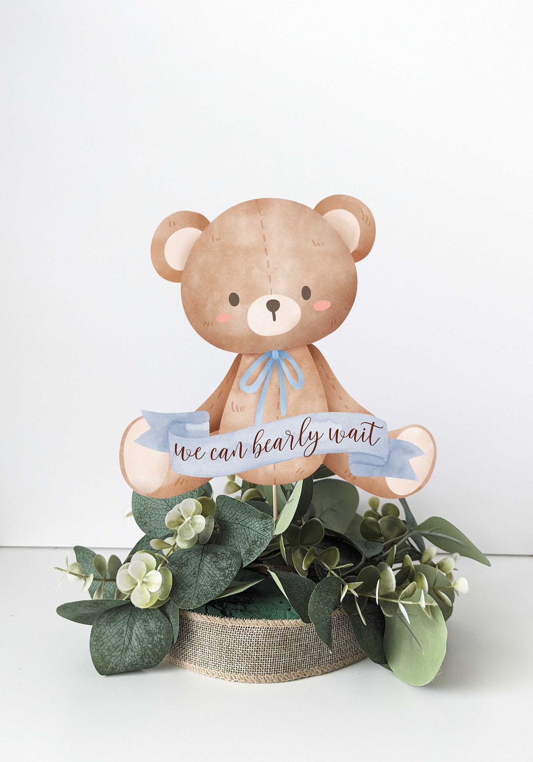 1 Bearly Wait Baby Shower Centerpiece, Greenery Bear Baby Shower ...