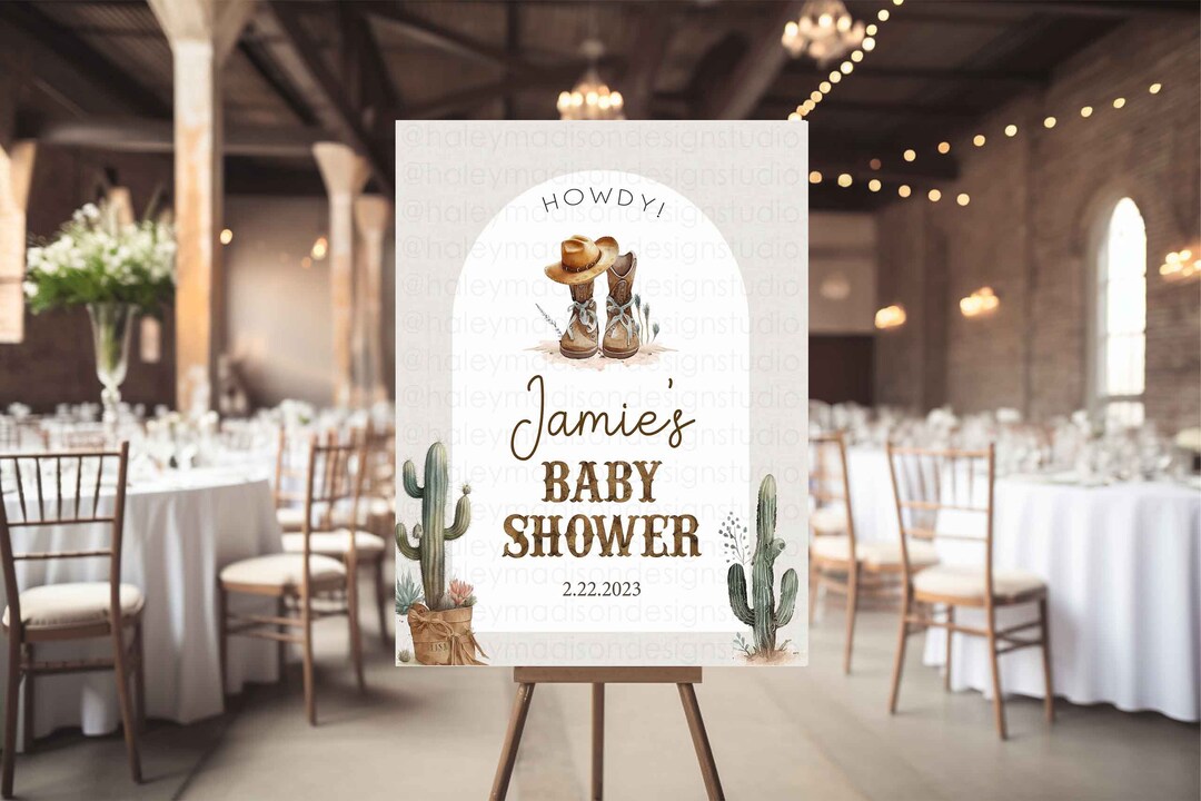 Little Cowboy Baby Shower Welcome Sign , Cowgirl Baby Shower ...