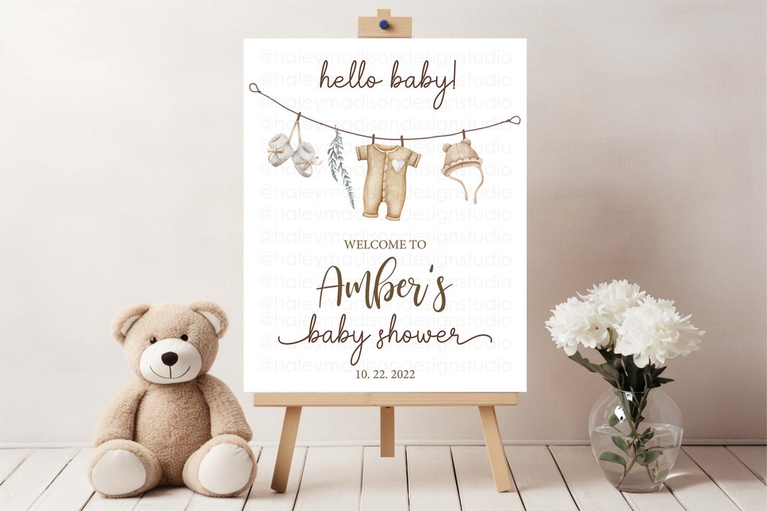 Boho Baby Shower Welcome Sign , Baby Items Greenery Baby Shower Sign ...