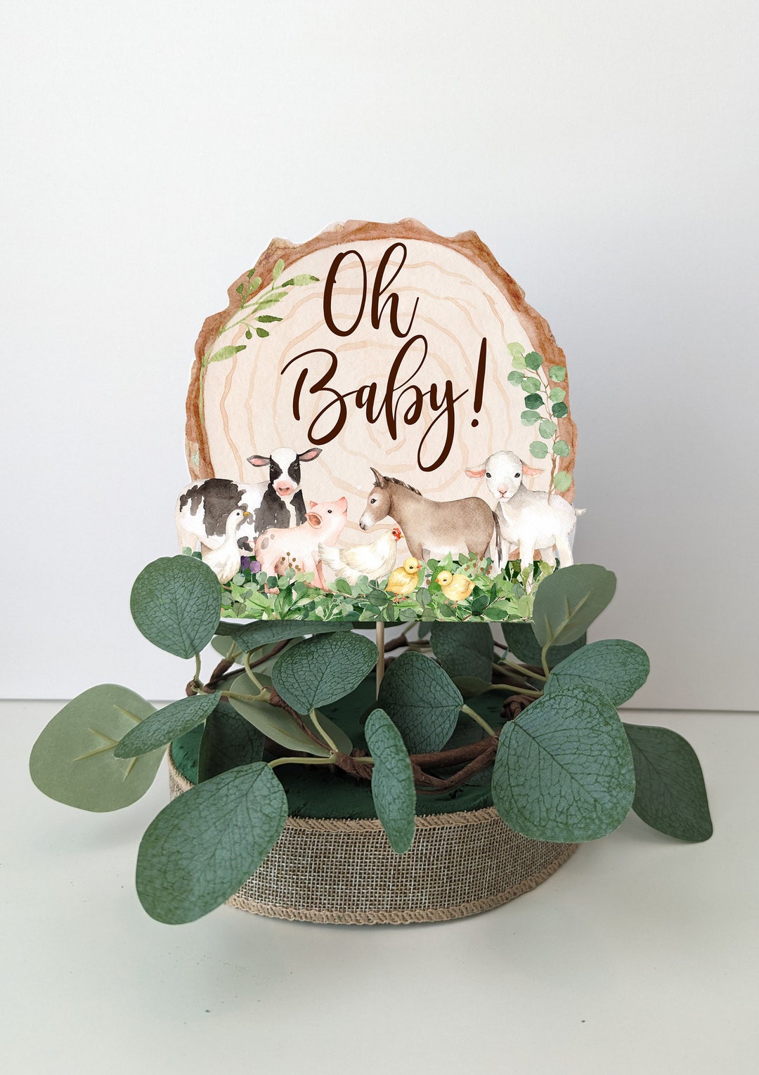 Farm Centerpieces, Greenery Farm Baby Shower Decorations Farm Girl Baby ...