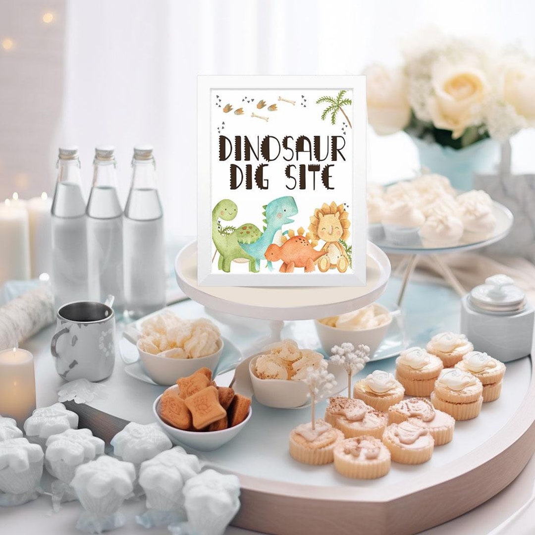 PRINTABLE Dinosaurs Dig Site Sign 8x10, Dino Bites, Dinosaurs Party ...