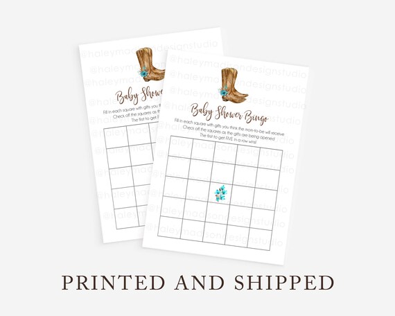 Cowboy Baby Shower Bingo Cards Baby Shower Bingo Rubber Ducky