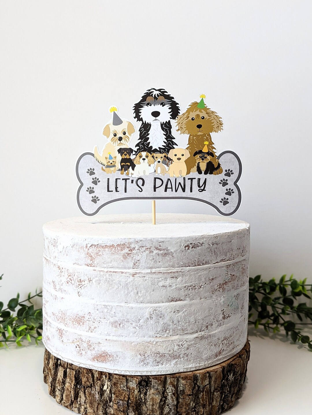Puppy Party Cake Topper, Puppy Pawty Birthday Party Cake Topper, Doggie ...