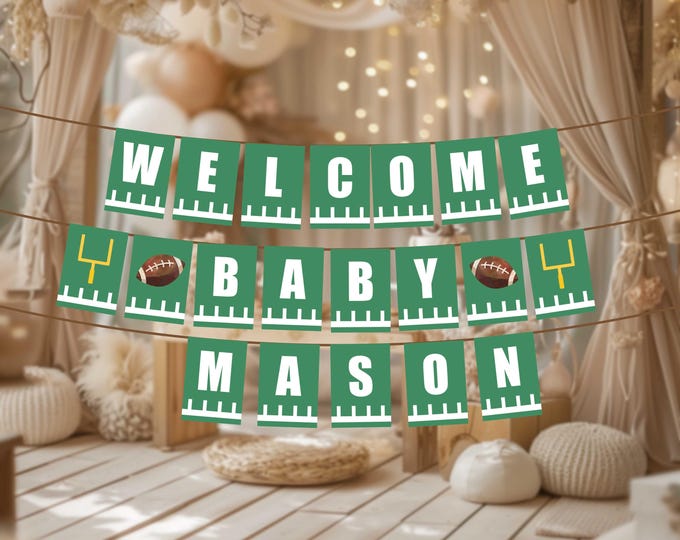 Football Baby Shower Welcome Sign Template: Editable Coed Design - Etsy ...