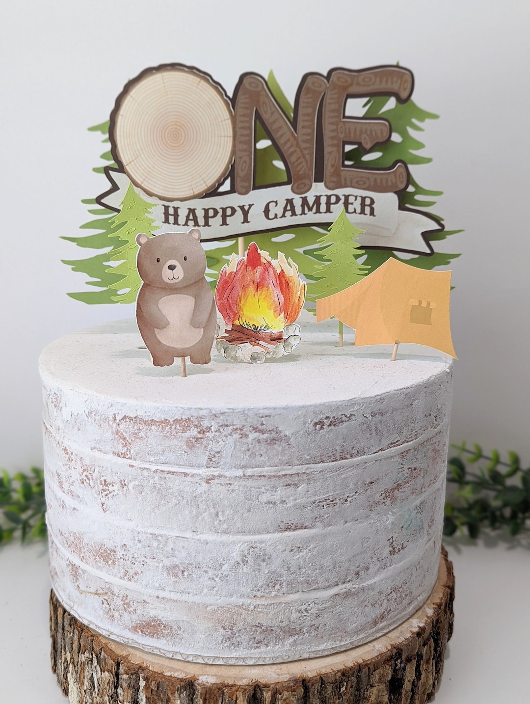ONE Happy Camper Cake Topper, Happy Camper Party Cake Topper, Camping ...