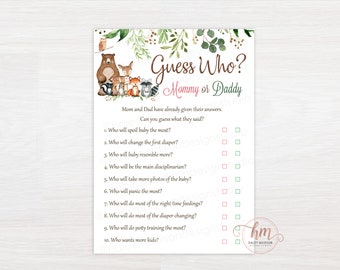 Baby Shower Guess Who Game Woodland Forest Theme - Etsy