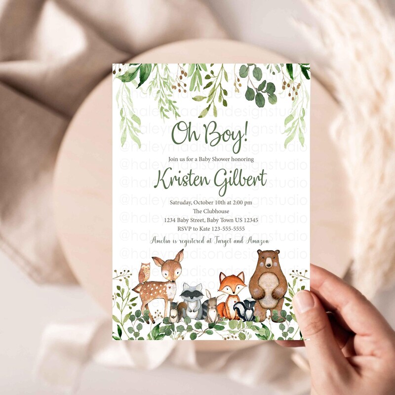 Woodland Invitation - Etsy
