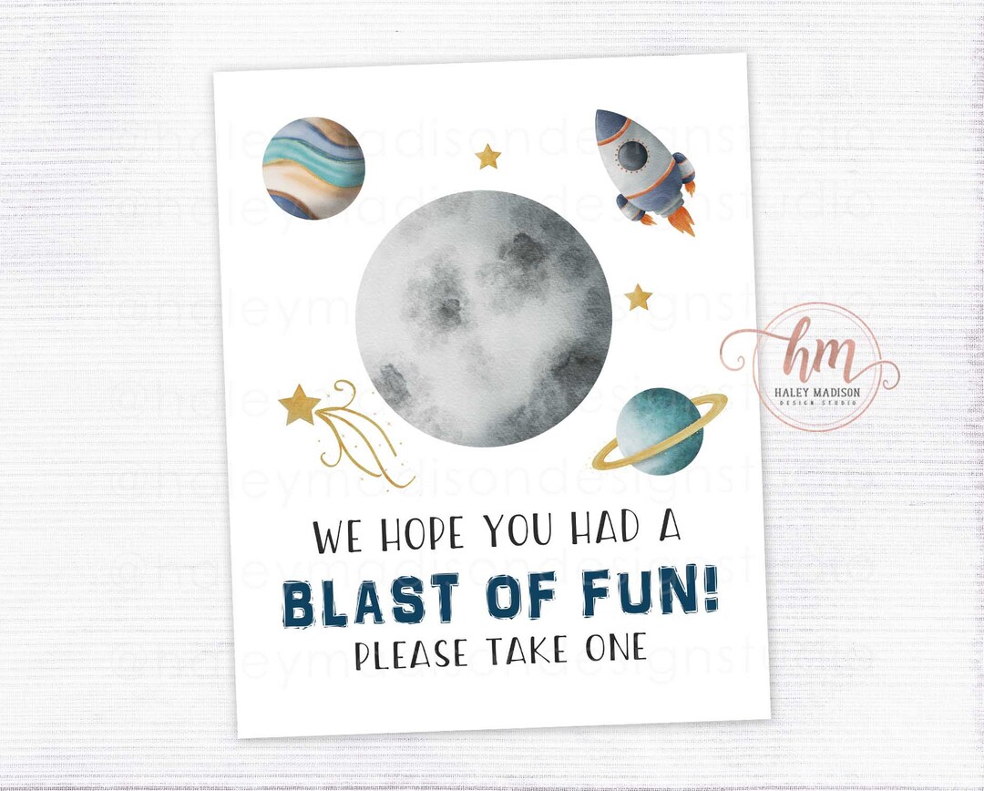 Astronaut Blast of Fun Sign, Party Favor Sign, Outer Space Theme ...