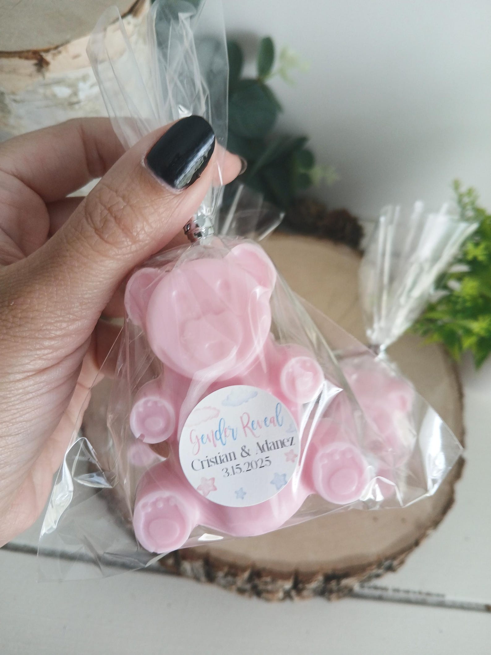 Teddy Bear Gender Reveal Soaps Favors, Baby Shower Soaps, Handmade Soap ...