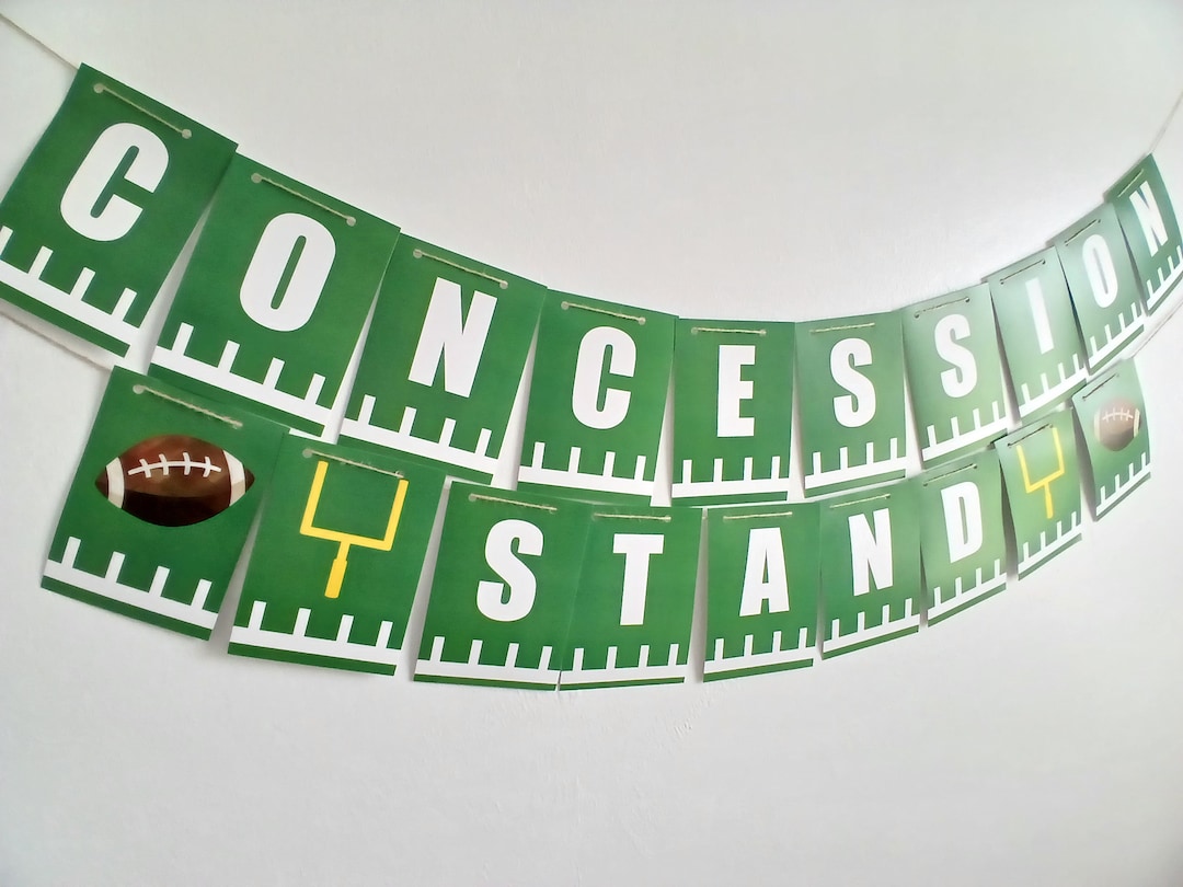 Concession Stand Banner, Football First Birthday Party Banner, Football ...