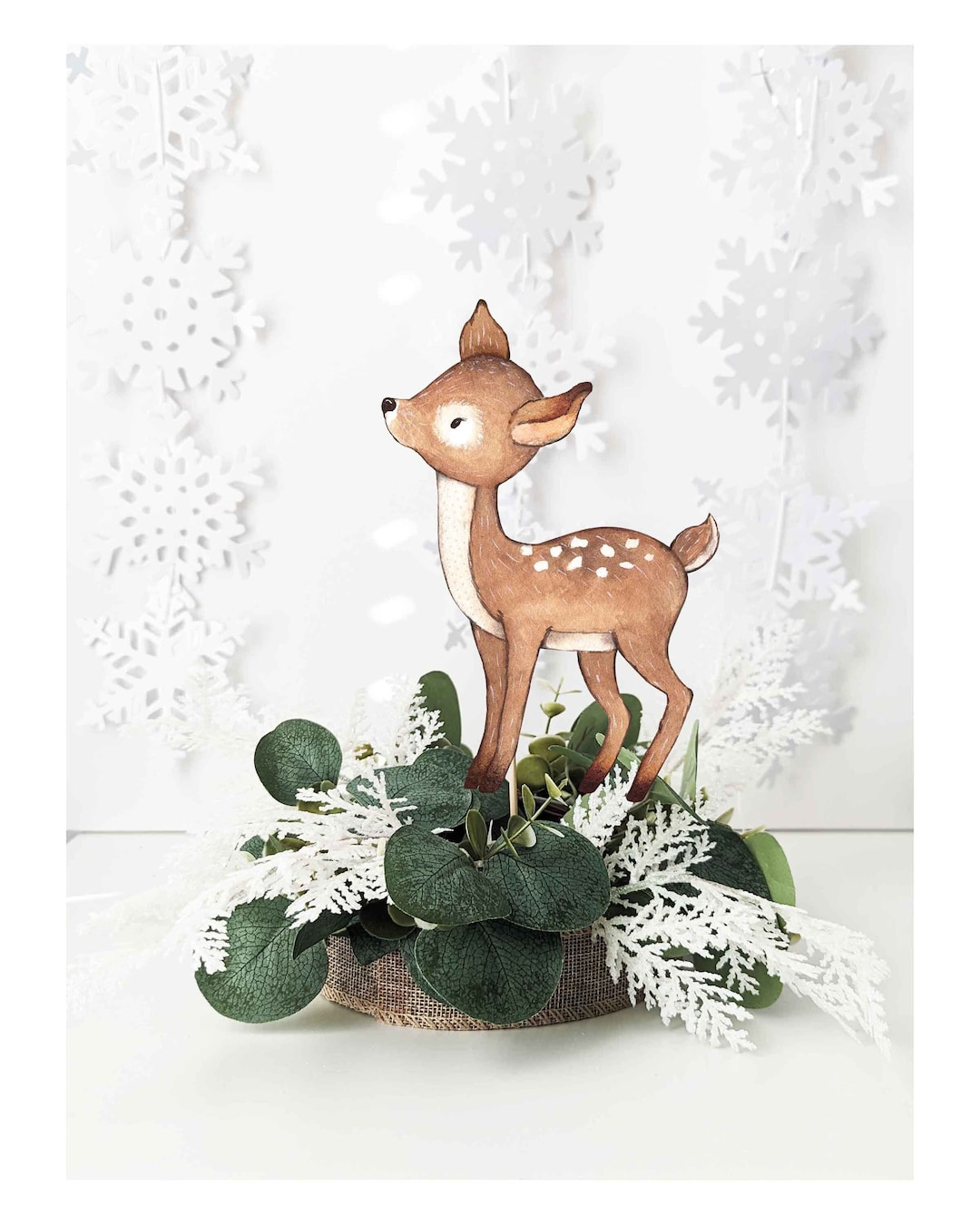 1 Winter Woodland Animals Centerpieces, Winter Baby Shower Decor ...