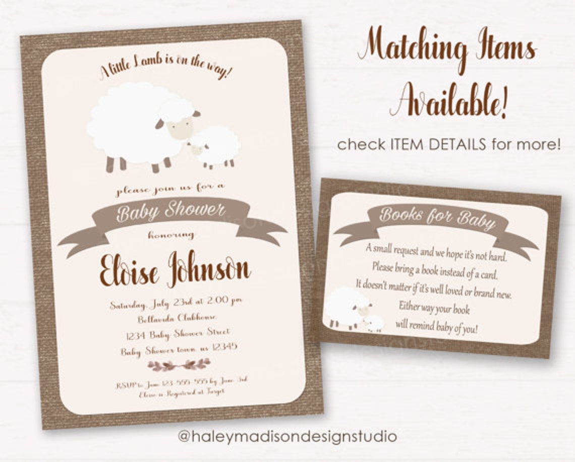 Lamb Baby shower Bingo Game Baby Shower game Little Lamb | Etsy