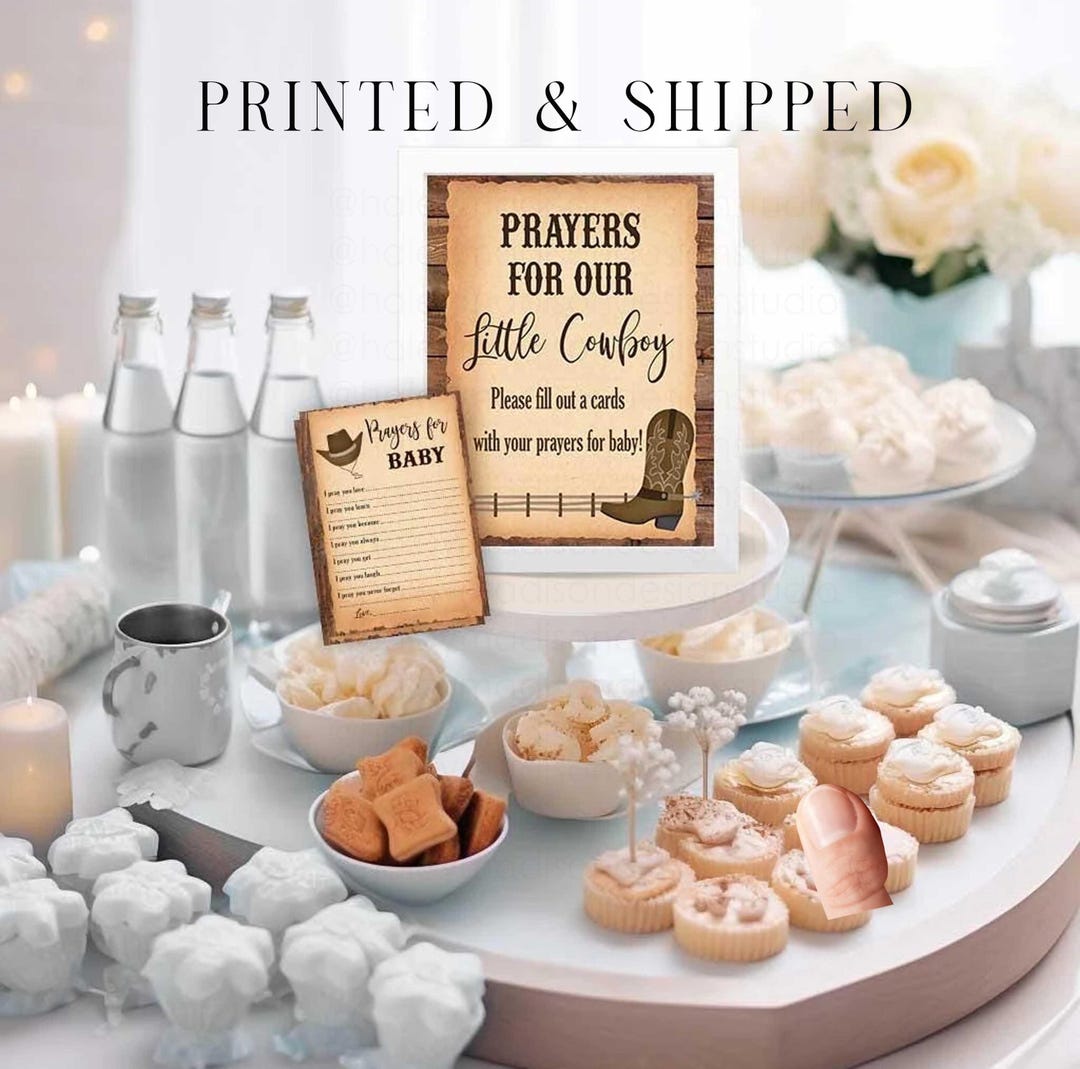 Cowboy Prayers for Baby Cards and Sign PRINTED and SHIPPED, Little ...