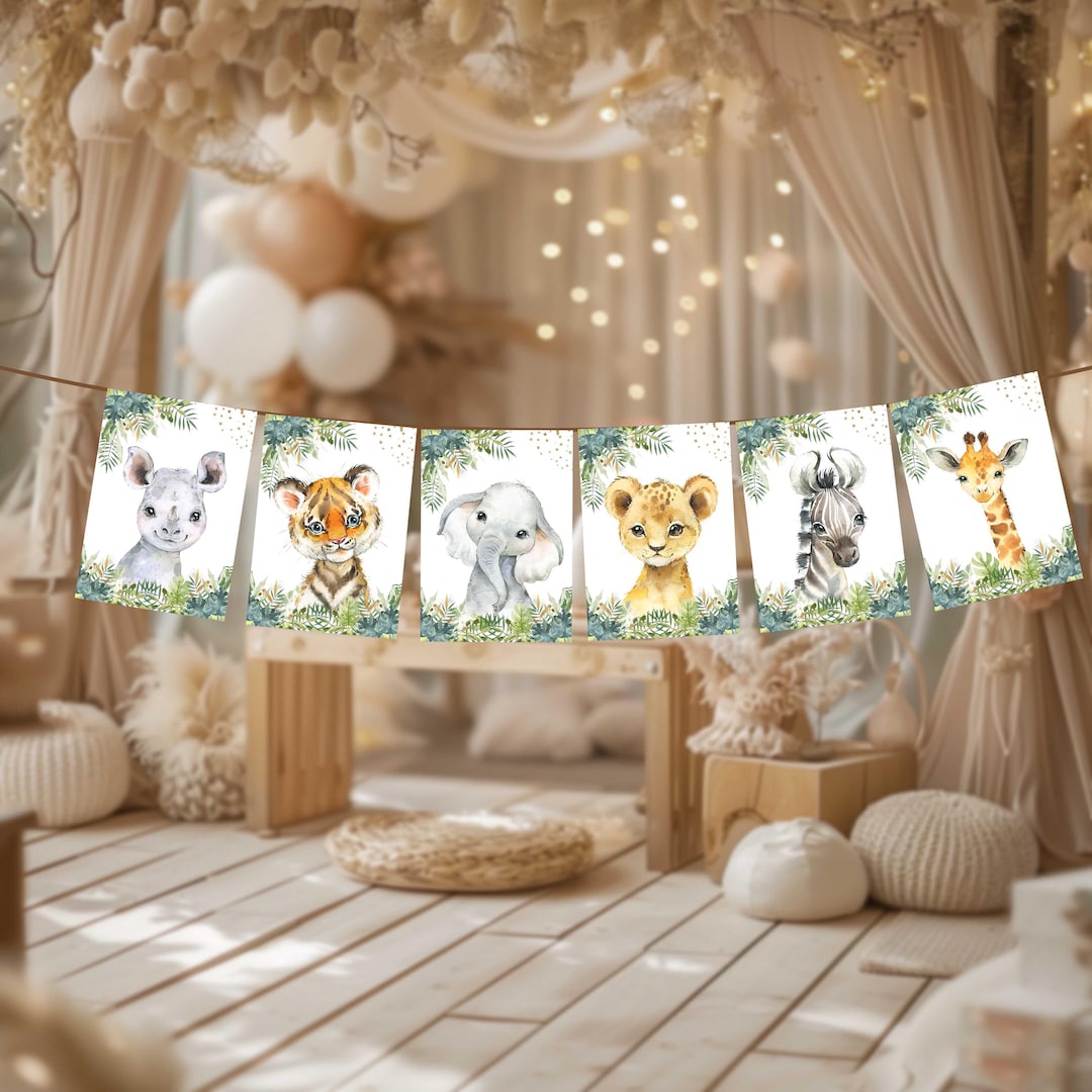 Jungle Animals Banner, Safari Party Decor Printed and Shipped - Etsy