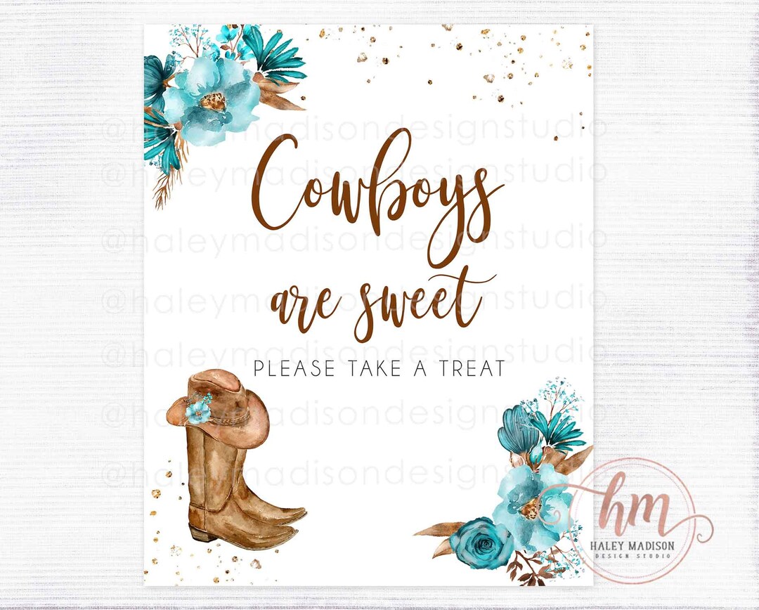 PRINTABLE Little Cowboy Treats Sign, Little Cowboy Baby Shower Food ...