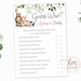 Floral Woodland Baby Shower Game, Guess Who Mommy or Daddy Woodland ...