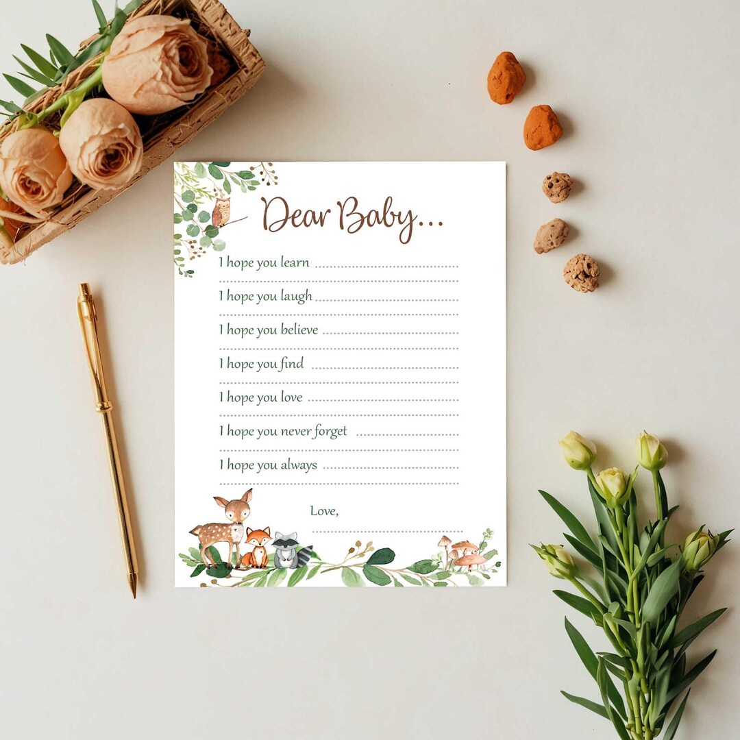 PRINTED Woodland Dear Baby Cards, Size 5x7 Printed and Shipped ...