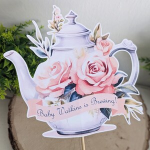 Tea Pot Cake Topper, Tea Party Cake Topper Decoration, Tea Bridal ...