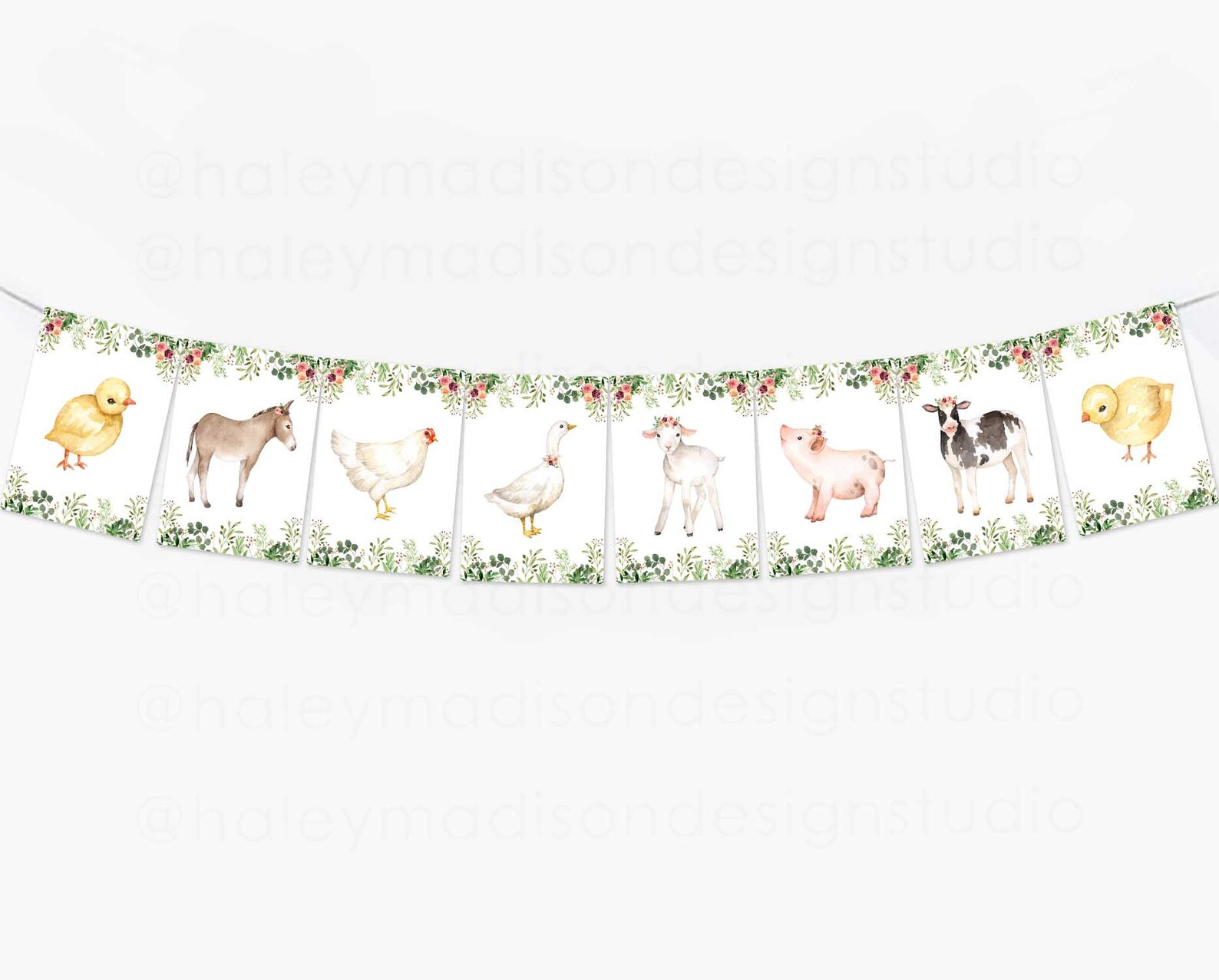 Farm Animals Banner, Farm Animals Baby Shower Banner, Farm Animals ...