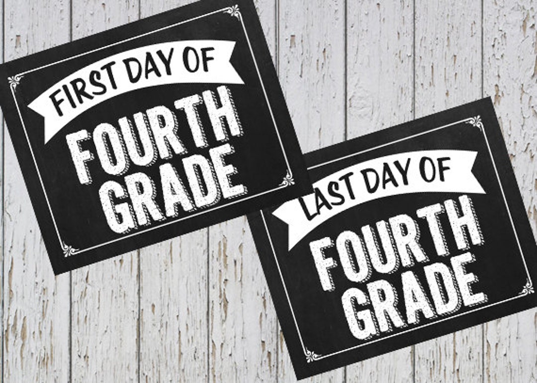 First and Last Day of Fourth Grade INSTANT DOWNLOAD 8x10 - Etsy