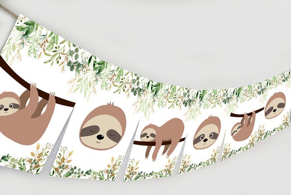 Sloths Banner Sloth Baby Shower Banner Sloth Birthday Party - Etsy