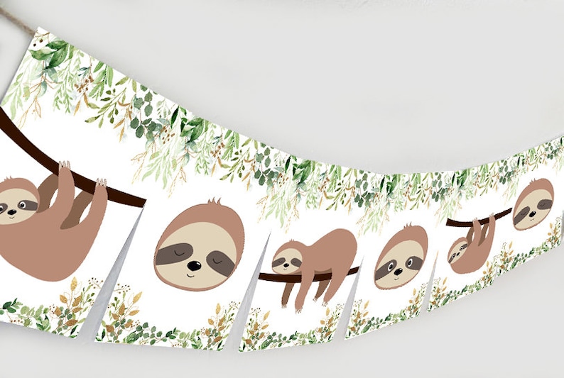 Sloths Banner Sloth Baby Shower Banner Sloth Birthday Party - Etsy