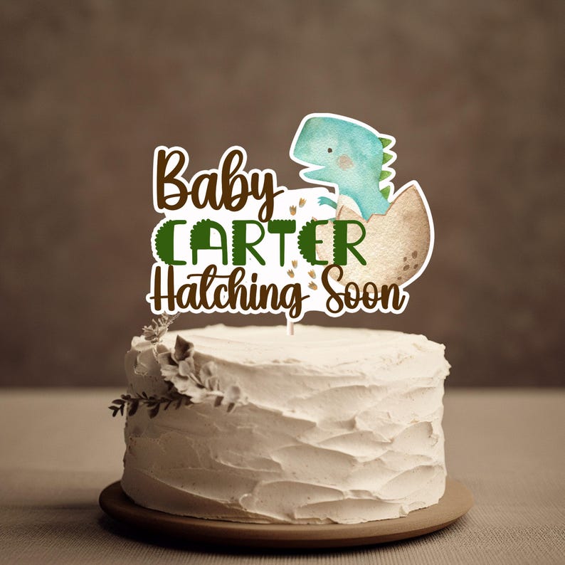 Hatching Soon Dinosaurs Cake Topper Baby Shower Sign - Etsy