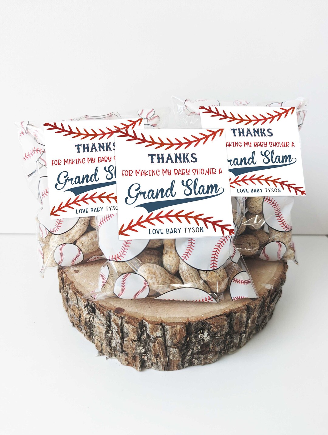 Set of 6 Treat Bags and Stickers, Baseball Favor Bags, Personalized ...