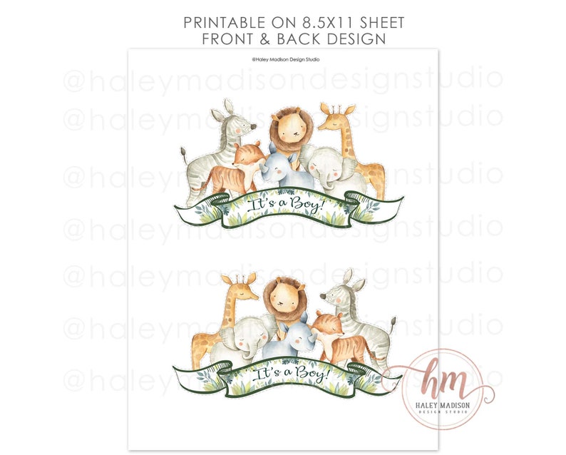 PRINTABLE Jungle Cake Topper, Jungle It's a Boy Cake Topper Jungle ...