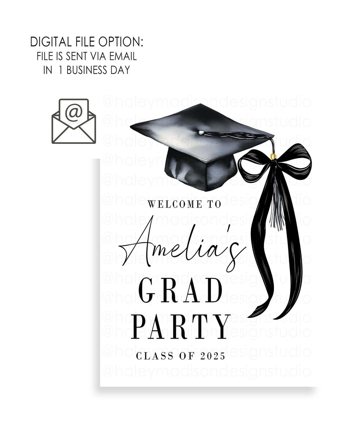 Black Bow Graduation Party Welcome Sing, Welcome Sign 2025 Graduate ...