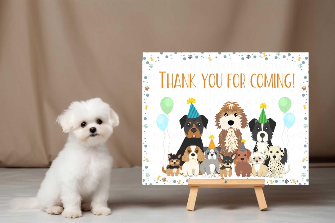 PRINTABLE Puppy Party Party Favor Sign, Puppy Please Take One Sign ...