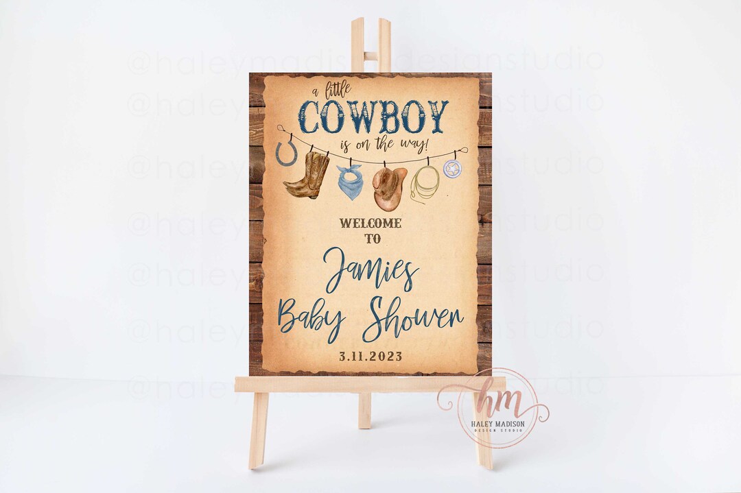 Little Cowboy Baby Shower Welcome Sign Cowboy Baby Shower - Etsy