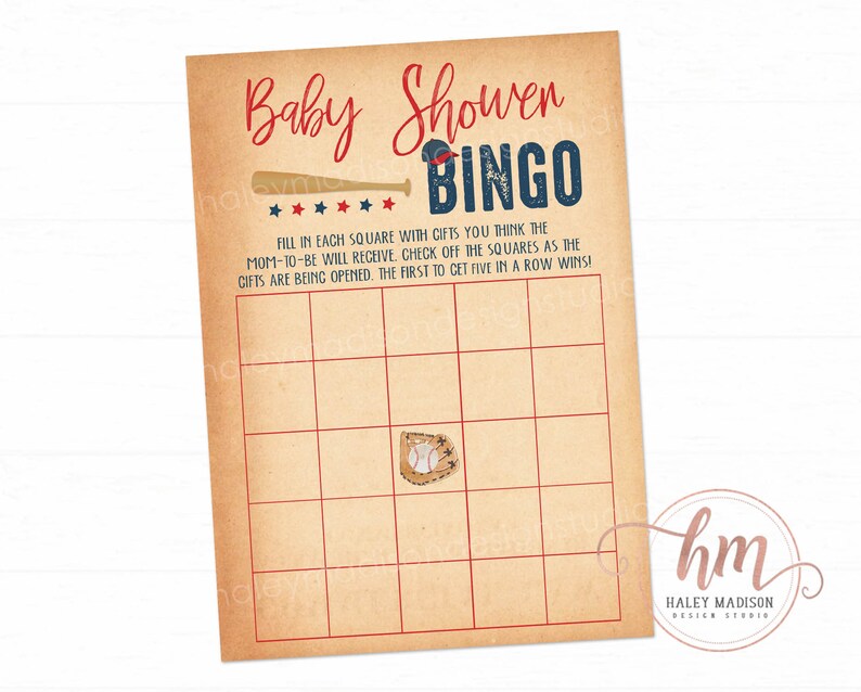 Vintage Baseball Baby Shower Bingo Game Baseball Bingo Cards - Etsy