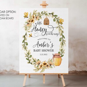 Bumble Bee Baby Shower Welcome Sign, Floral Bee Baby Sprinkle, Gender ...