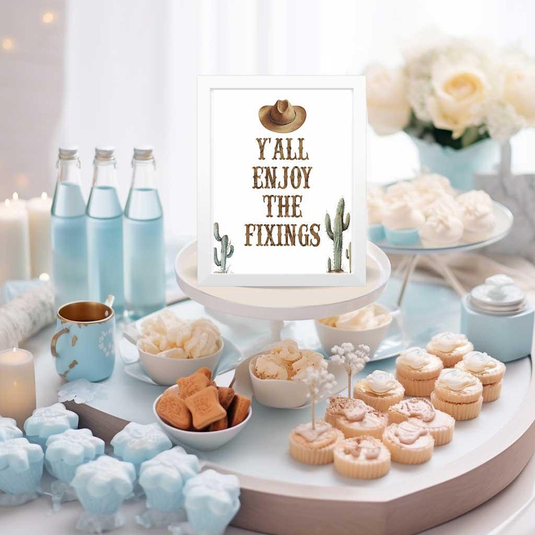 PRINTABLE Cowboy Food Sign, Western Party Food Sign, Cowboy Birthday ...