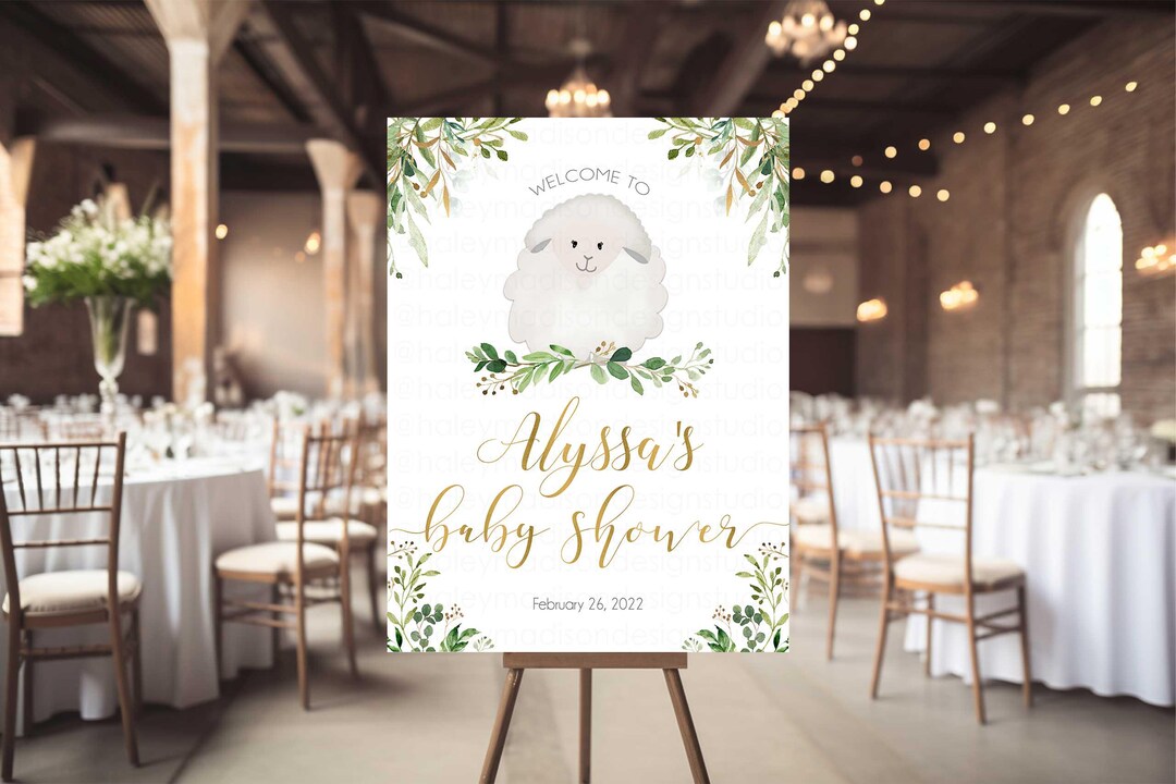 Little Lamb Welcome Sign, Little Lamb Baby Shower Welcome Sign, Little ...