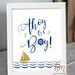 Set of 8 Nautical Baby Shower Signs, Nautical Table Signs, Blue and ...
