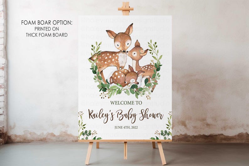 Deer Woodland Baby Shower Welcome Sign, Forest Animals - Etsy