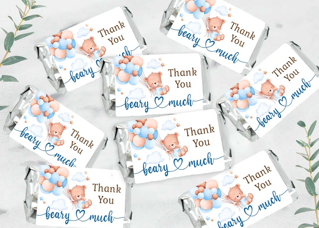 Set of 15 Stickers Teddy Bear Mini Chocolate Bars Stickers, Candy ...