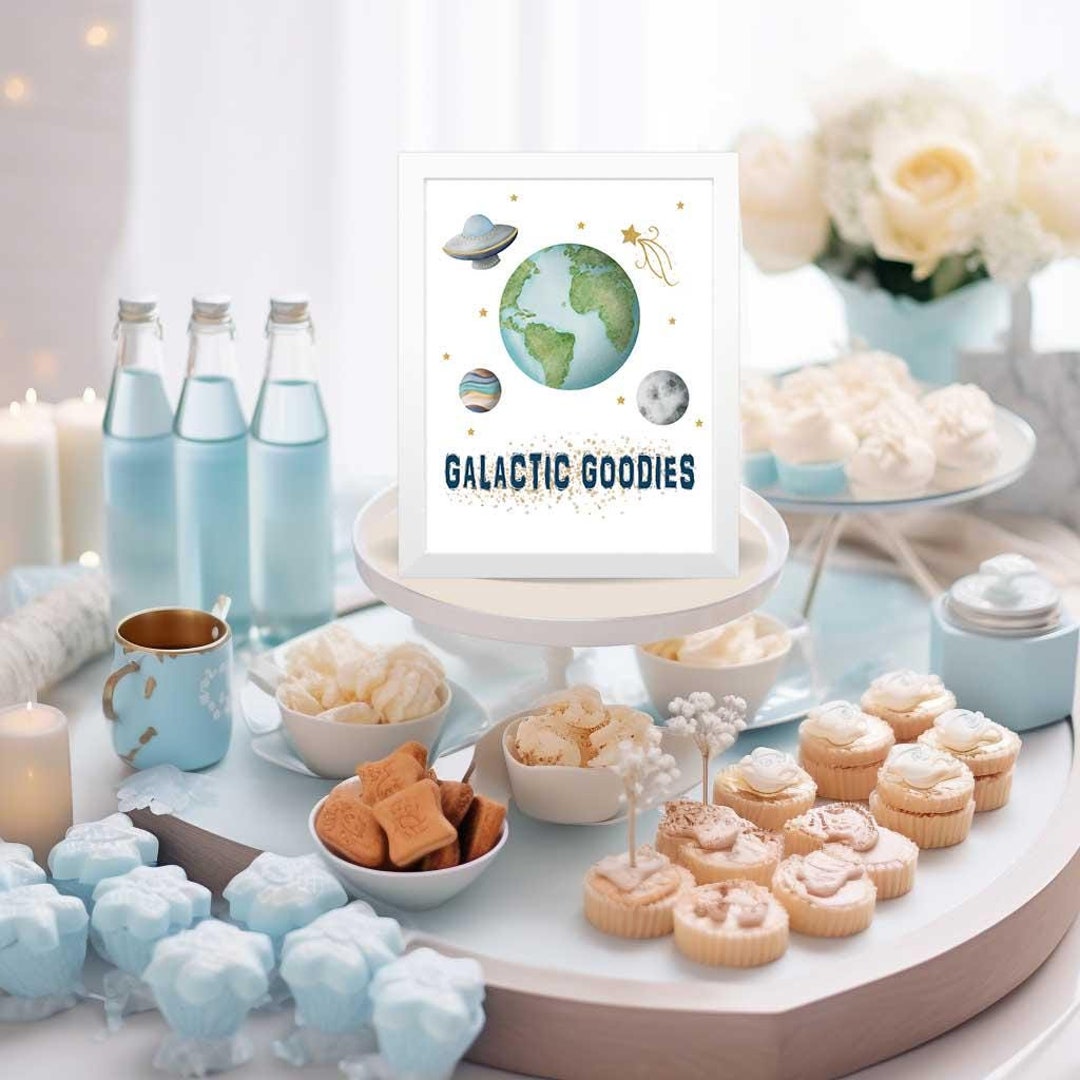 Astronaut Galactic Goodies Sign, Food Station Sign, Outer Space Theme ...