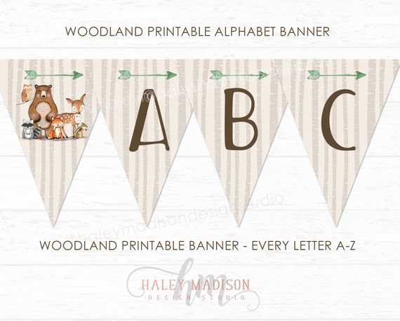 Woodland Banner Woodland Adventure Birthday Party Wild one | Etsy