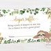 PRINTABLE Sloth Baby Shower Diaper Raffle Cards, Sloth Diaper Request ...