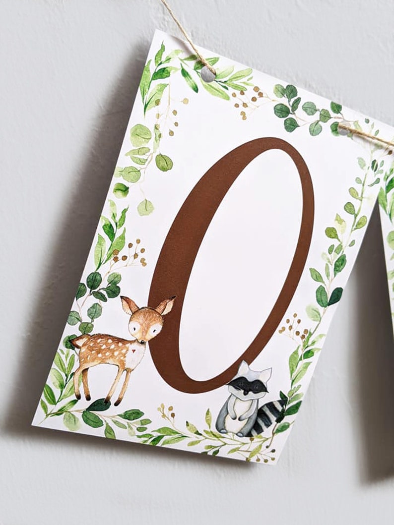 Woodland One High Chair Banner Woodland First Birthday ONE - Etsy