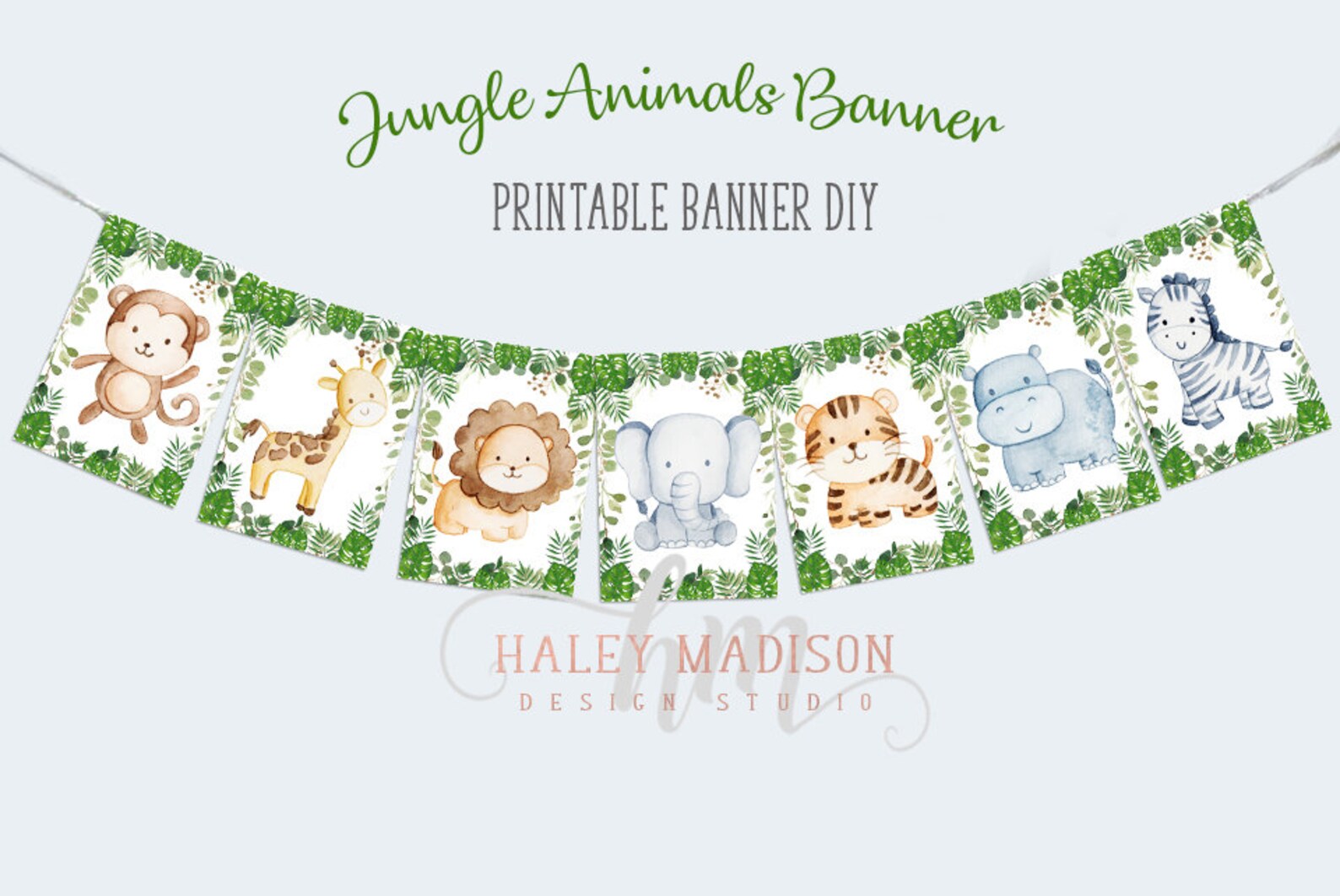 PRINTABLE Jungle Animals Banner Jungle Baby Animals Banner | Etsy