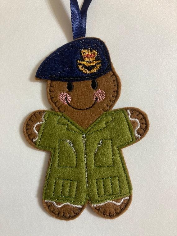 RAF Flying Squad Gingerbread Man Hanging Felt Decoration | Etsy