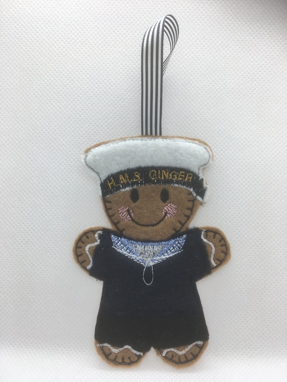 Navy Seaman Gingerbread Man Hanging Felt Decoration Christmas - Etsy