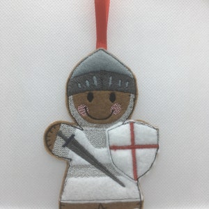 Knight Gingerbread Man Hanging Felt Decoration Christmas | Etsy