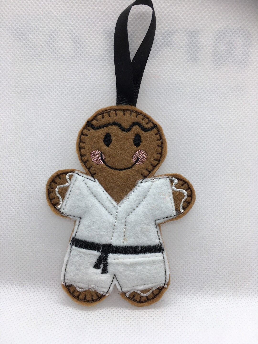 Judo Karate Gingerbread Man Hanging Felt Decoration Christmas Ornament ...